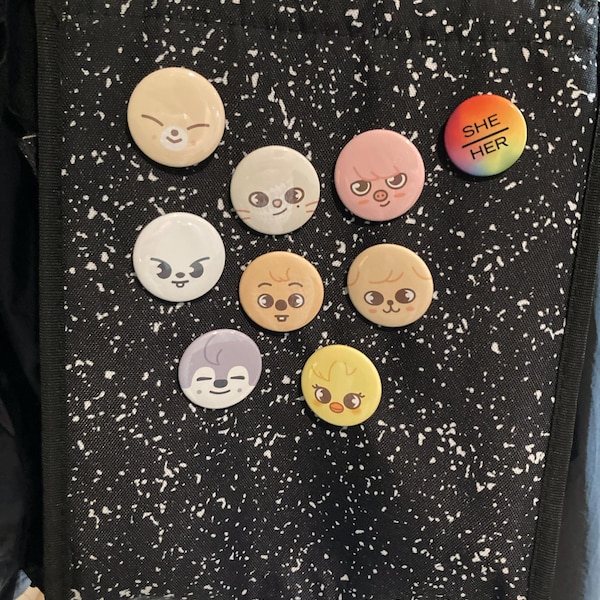 SKZOO Stray Kids Pinback Buttons | Pins | Kpop Badges | Cute Animal Magnets | Member Set | Merch ...