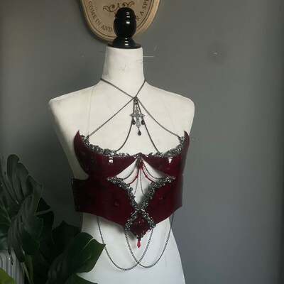 Pink Marble Color Resin Mermaid Corset Bra Top Cosplay Costume Patent ...