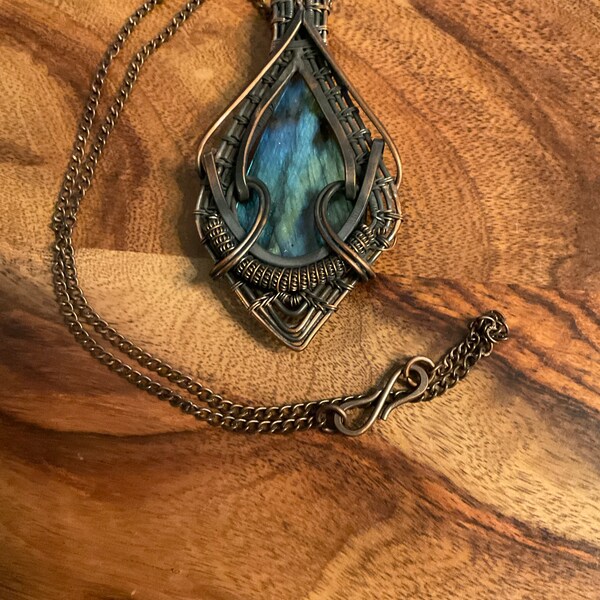 Natural Labradorite Pendant Labradorite Wire Wrapped Pendant Tree ...