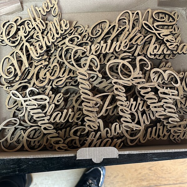 Laser Cut Place Cards , Wedding Table Names , Wooden Wedding Place ...