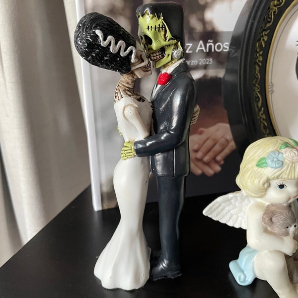 Pins & Bones Frankenstein and Bride Figurine, Hand Detailed ...