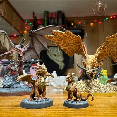 Dragon Wyrmlings 3D Printed Dungeons and Dragons Mini Dnd Miniature ...