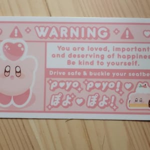 Cute Car Warning Sticker Car Decal Pink Kawaii Airbag - Etsy