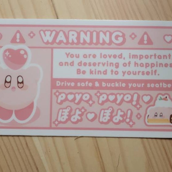 Cute Affirmation Car Warning Sticker | Car Decal, Airbag Label, Pink ...