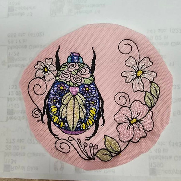 SCARAB BEETLE Laurel EMBROIDERY -fits a 4x4", 5x7" & 7x7" Hoop ...