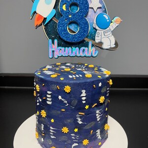Topper de pastel espacial, fiesta de cumpleaños espacial, decoración de ...