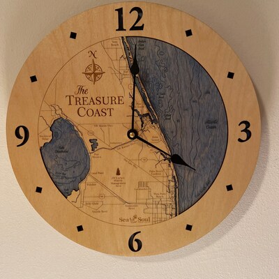 Outer Banks 3D Wood Map Tide Clock, Coastal Home Decor, OBX Nautical ...