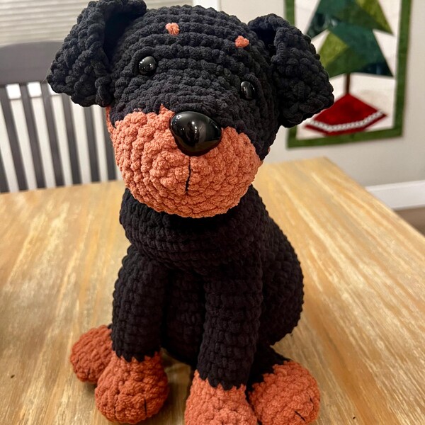 Crochet Pattern Dog/ Amigurumi Rottweiler Puppy Tutorial/ Stuffed Dog ...