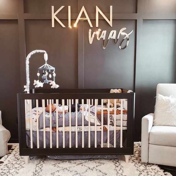 First and Middle Sign Name - Gold Mirror Name Sign - Custom Name Sign ...