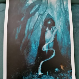 Golden Moon Raven, 6 by 9, Print, Nat Jones, Raven, Crow, Black Bird ...