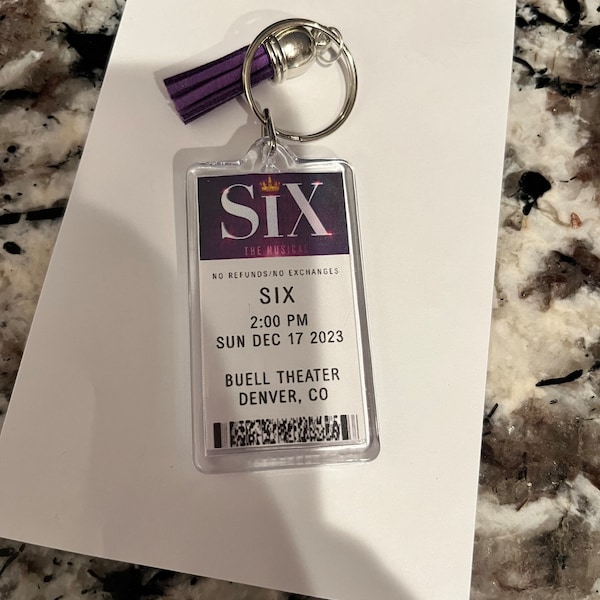 Six Broadway Musical Ticket Keychain - Etsy