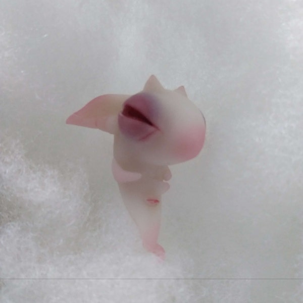 Polymer Clay Baby Dragon Embryo Sculpture - Fantasy Monster Spawn Fetus ...