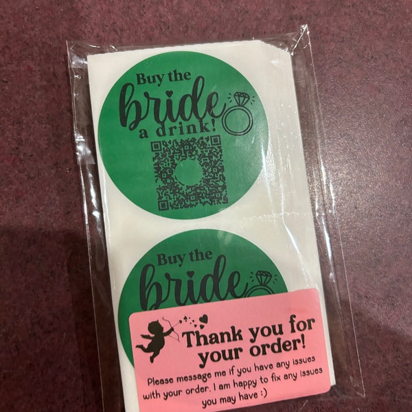 Buy the Bride a Drink Sticker, Bachelorette Party Favor, Venmo QR Code ...