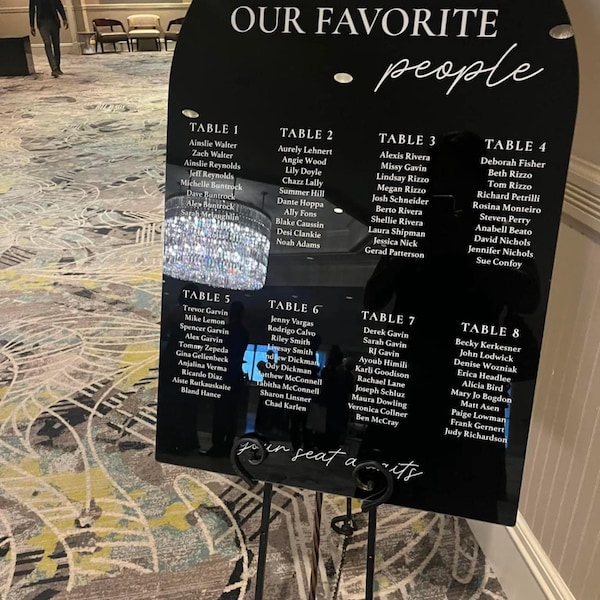 Wedding Seating Chart Acrylic Sign | Acrylic Table Seating Chart ...