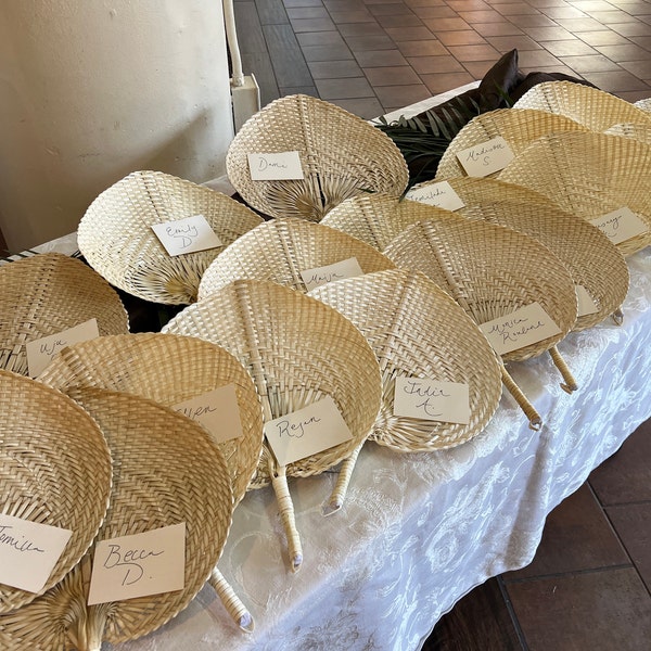 Hand Fans for Beach Wedding // Tropical Hand Fan Favors - Great for ...