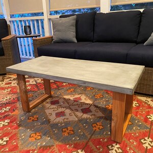 Concrete Kintsugi Coffee Table Round With Wood and Gold Legs - Etsy