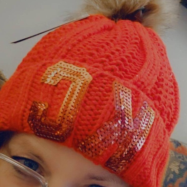 Chenille Patch KC Beanie, Red and White Kansas City Hat, Warm Winter KC ...