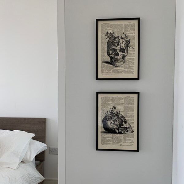Floral Skull Art, Dictionary Skull, Mystery Poster Pack, Skull Print ...