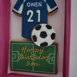 Personalised Football Fan Birthday Biscuits, Gift for Football Fan ...