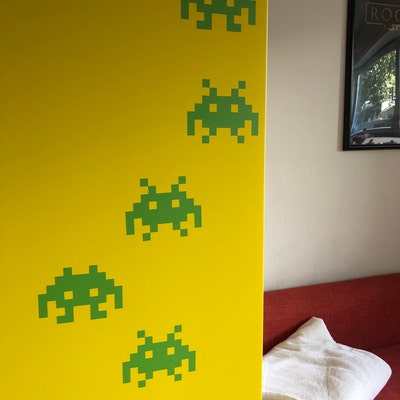 Space Invaders Wall Stickers Robots Pixel Wall Decals Nursery - Etsy