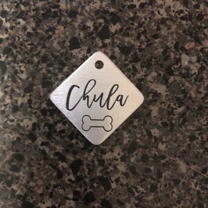 Pet Id Tag Dog Tag Custom Engraved Pet Tag Square Dog Tag - Etsy