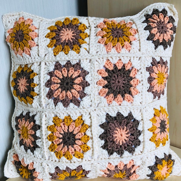 Granny Square Pattern, Crochet Pattern, Crochet Pillow ,mustard Medley ...