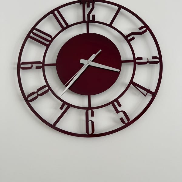 Unique Latin Numeral Compass Metal Wall Clock, Extra Large Modern ...