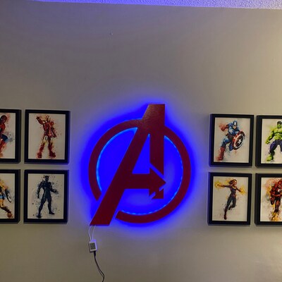 Wood Illuminated Avengers Sign, Wall Art, Wall Decor, Endgame, Avengers ...
