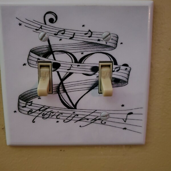 MUSIC NOTES Music is Life Light Switch Cover Plate Home Decor - Etsy