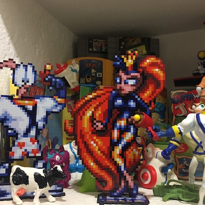 Earthworm Jim Sprites Super Nintendo Video Game Inspired Art - Etsy