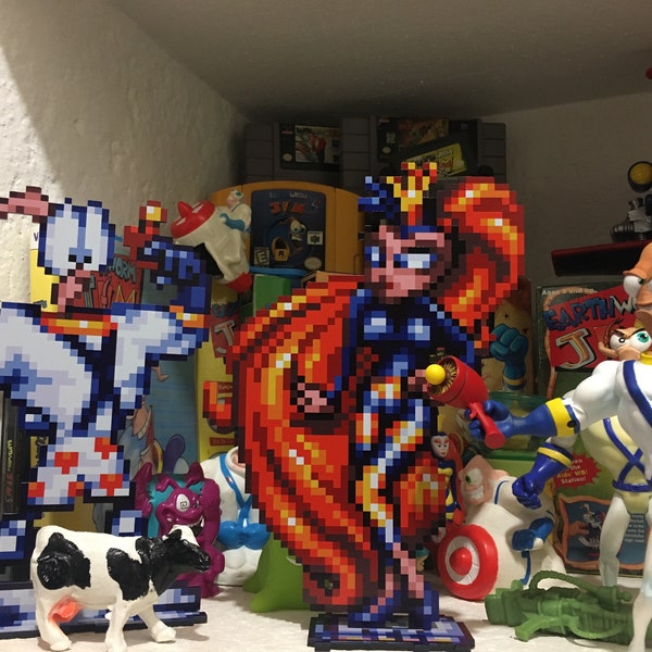 Earthworm Jim Sprites - Super Nintendo Video Game Inspired Art - Etsy