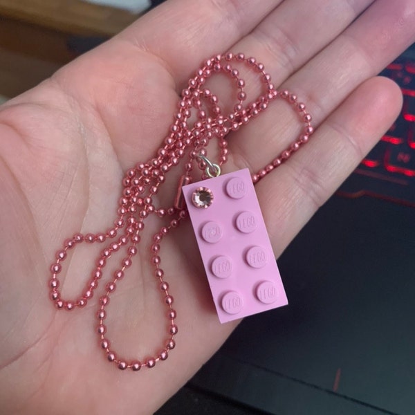 Light Pink LEGO® Brick 2x4 With a 'diamond' Color SWAROVSKI® Crystal on ...