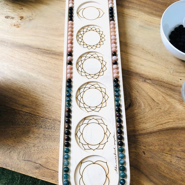 Solid Wood Chakra Mala-making Board - Counts 108 Beads FOR You! - Etsy
