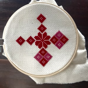 Palestinian Embroidery Cross Stitch DIY Tatreez Kit 5in Hoop With 4 ...