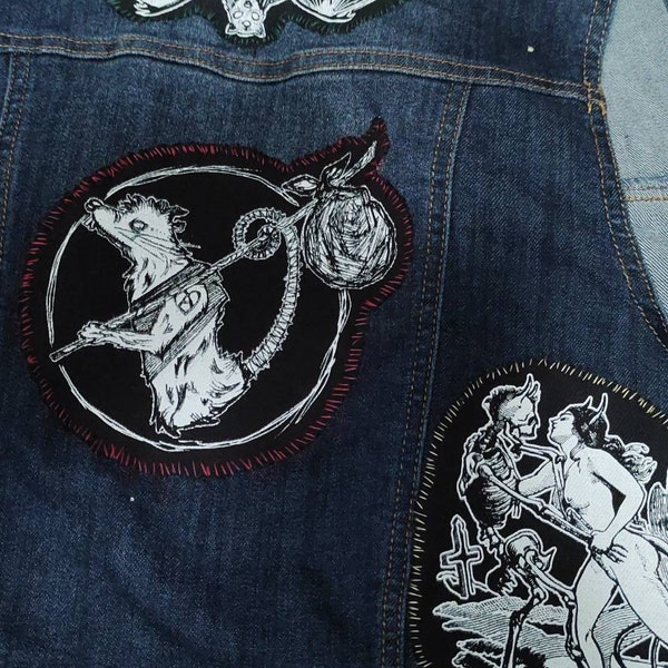 Traveler Rat Patch - Folk Punk Hitchhiking Rat - Original Design ...