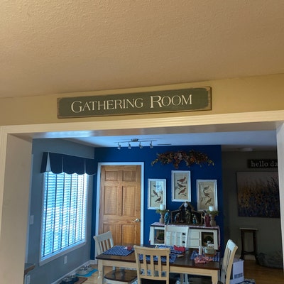 S 103 Wooden, Handmade, Long Sign. Gathering Room. 40 X 5 1/2 X 3/4 ...