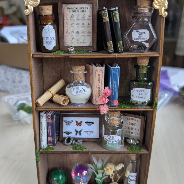 DIY KIT | Miniature Fairy Witch Desk | Dollhouse Apothecary Desk ...
