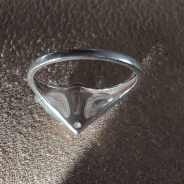 Art Deco Moth Moissanite Engagement Ring Yellow Gold Triangle Shaped ...