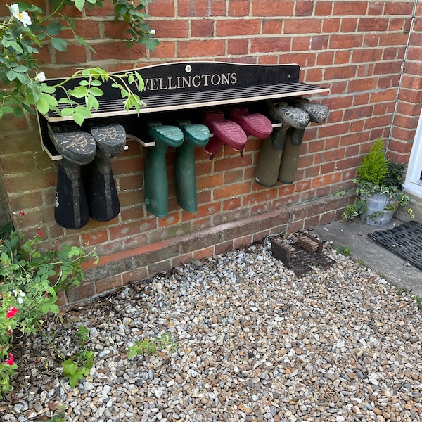 Welly Rack, Wooden Boot Holder, Wellington Storage, Shoe/walking Boot ...