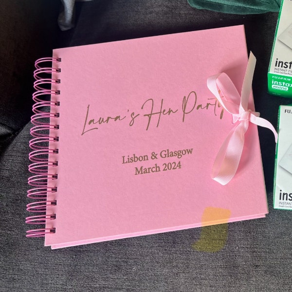 Personalised Pink Hen Night Do Guest Book Scrapbook or Photo Album ...