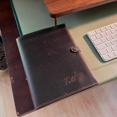 Leather Desk Mat With Edge Cover Personalized Desk Accessory Office ...