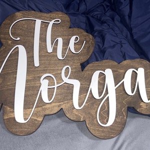 Large Last Name Sign, Cut Out Last Name Sign, Wedding Name Sign, Double ...