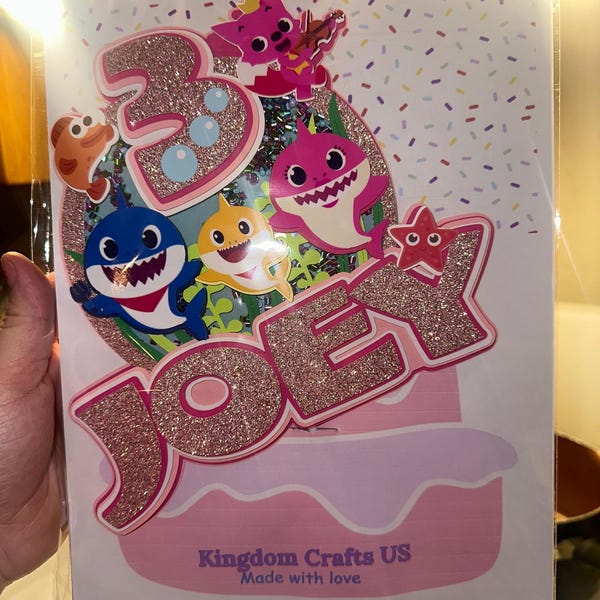 Baby Shark Cake Topper, Baby Shark Birthday, Cupcake Topper, Ping Fong ...