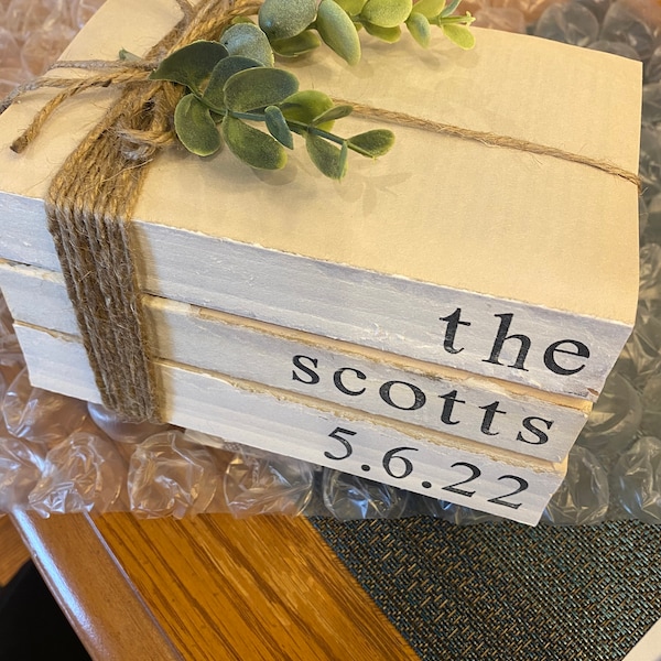 Home Sweet Home Book Stack- Realtor Closing Gifts, Personalized Gift ...