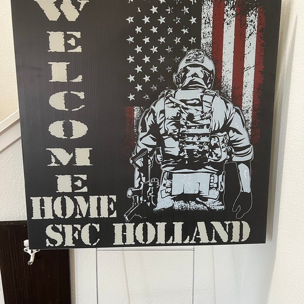 Welcome Home Military Sign (single or Double-sided) Comes With H-stake ...
