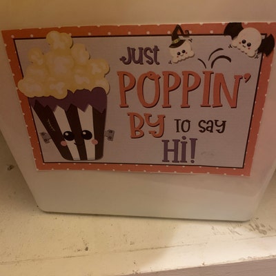 PRINTABLE Just POPPIN' BY to Say Happy Halloween Popcorn Tag Instant ...