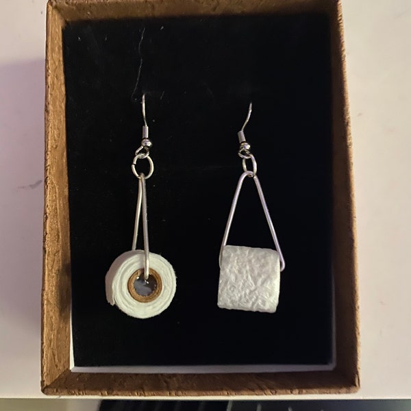 Toilet Paper Earrings,real Toilet Paper,weird Earrings,crazy Earrings ...
