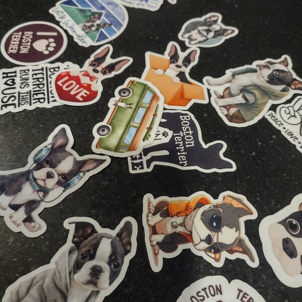 Boston Terrier Sticker Pack | 27 Stickers Included | Decal | Sticker ...