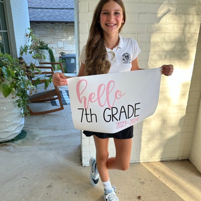 1st Day of SCHOOL SIGN 7th GRADE, Back to School Sign, First Day of 7th ...
