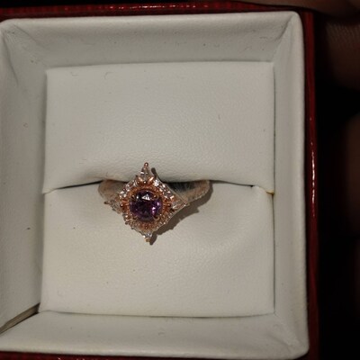 Lab Created Alexandrite Wedding Vintage Art Deco Ring, Moissanite Ring ...